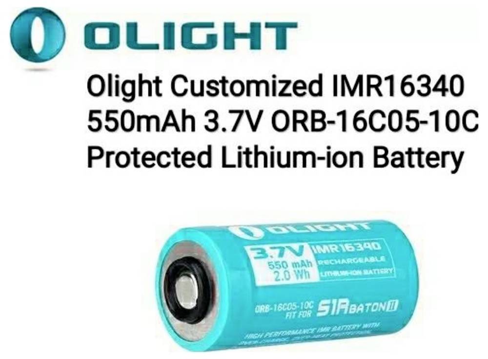 OLight ORB-16C05-10C, Spezial-Akku 16340 Li-Ion 3.7V mit 550 mAh ...