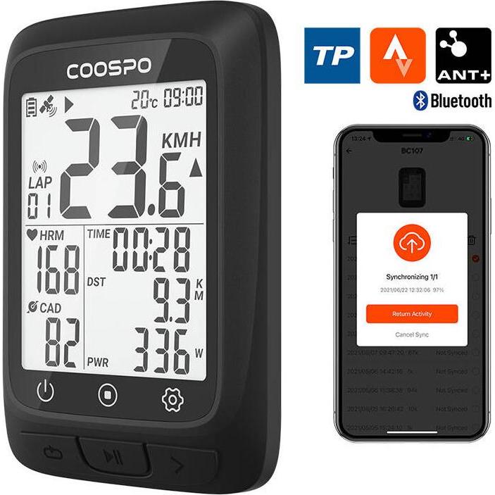 Coospo BC107, Velocomputer mit dualem GPS und BEIDOU, 28 Stunden ...