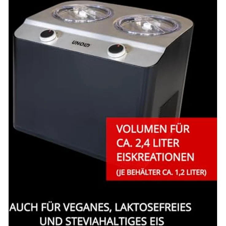 Unold 48830 Eismaschine Doppio mit Kompressor, Eismaschine ...