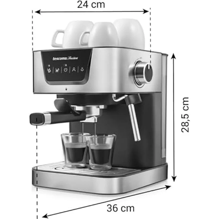 Tescoma Espressomaschine PRESIDENT, Siebträgermaschine mit 19 bar Druck ...