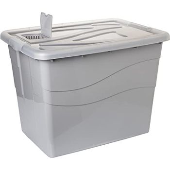 Aufbewahrungsbox mit Deckel Groß XXL, 2 Stück Aufbewahrungsboxen, 80 L ...