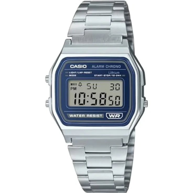 Casio A158WEA-2EF, Armbanduhr mit digitalem Display, blau ...