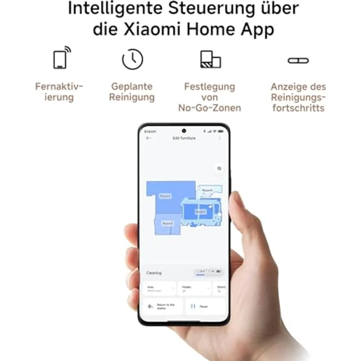 Xiaomi Robot Vacuum H50, Staubsauger- und Wischroboter mit 10.000 Pa ...