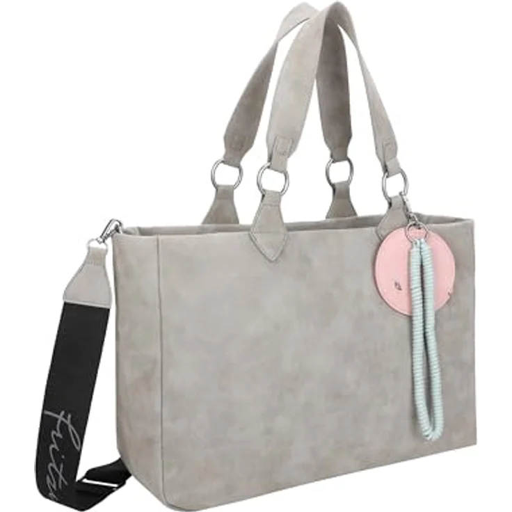 Fritzi aus Preußen Izzy Vintage Shopper Tasche, 42 cm, grau, 100% ...