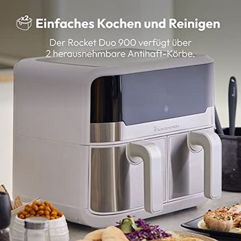 MasterPRO Rocket Duo 900 | Hot Air Fryer Double | White | 9L Capacity ...