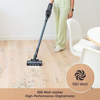 hoogo Akku-Staubsauger S5+ 3in1 | beutellos kabellos | Laufzeit bis zu 75 Min. | Handstaubsauger ...