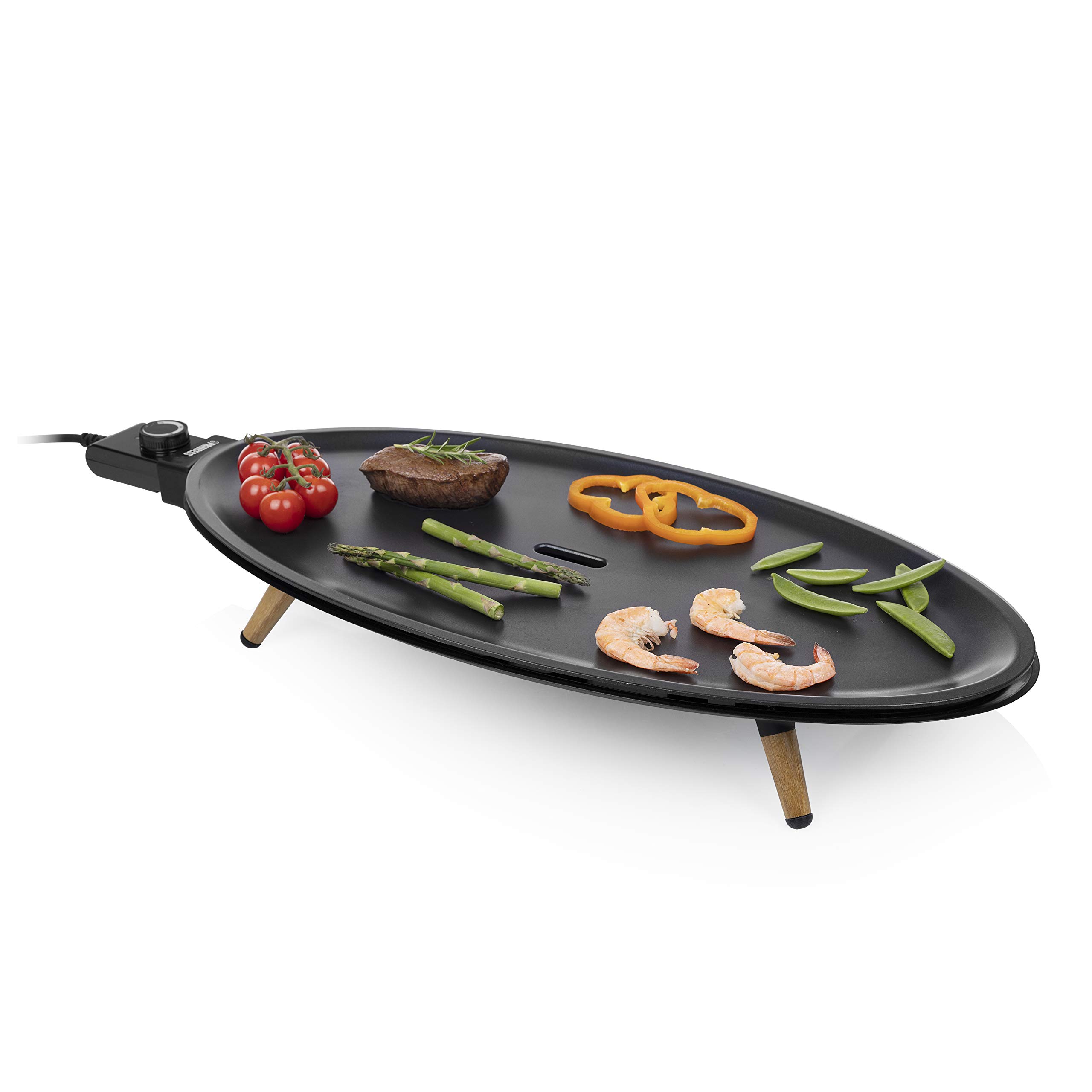 Princess Elypse Pure Tischgrill, Oval Raclette, 60x30cm Bratfläche, 1 ...