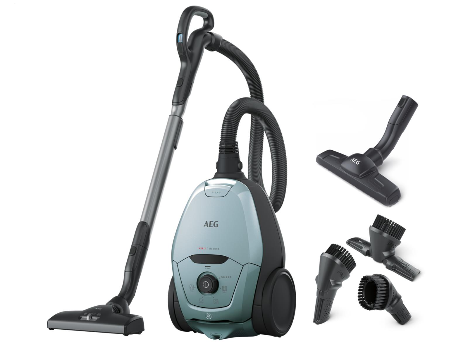 AEG VX82-1-4MB Staubsauger mit Beutel (Automatische Saugkraftregulierung, extrem leise auch auf ...