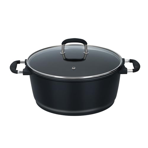 Topf Aluguss 28 cm 6,5 Liter Schmortopf mit Deckel induktionsgeeignet ...