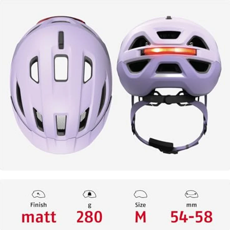 ABUS Urban-I 4.0 ACE, Fahrradhelm mit aufladbarem Rücklicht, 4 ...