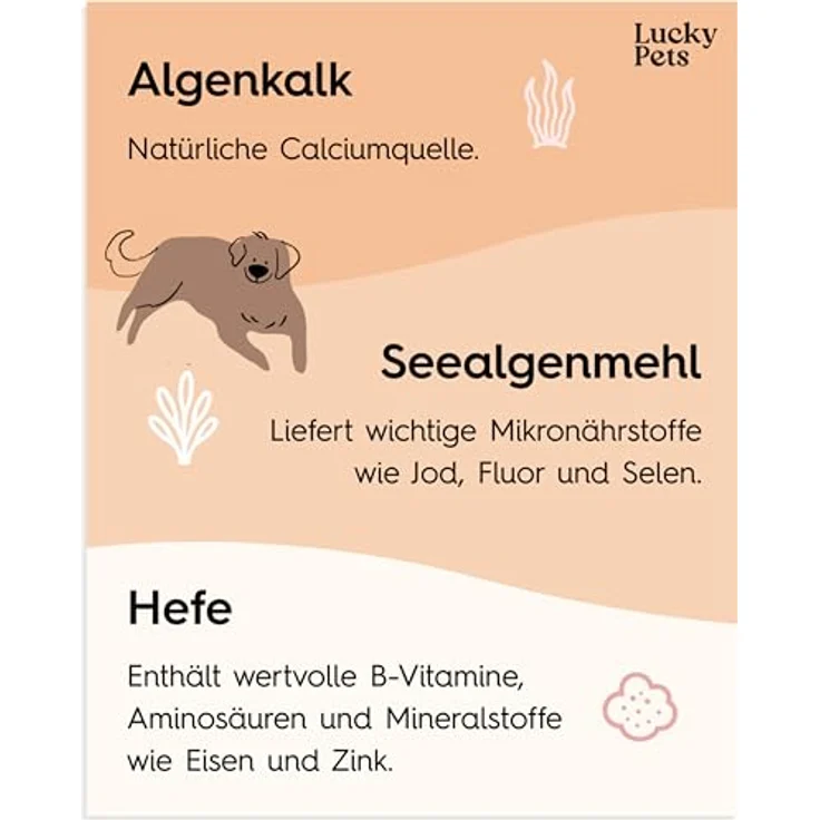 Lucky Pets Barf Pulver 1kg - Seealgenmehl für Hunde, 100% natürliche ...