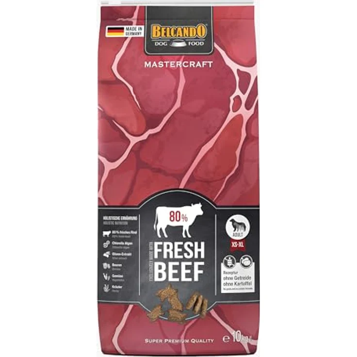 BELCANDO MASTERCRAFT Hundefutter trocken Fresh Beef, 10kg, 80% ...